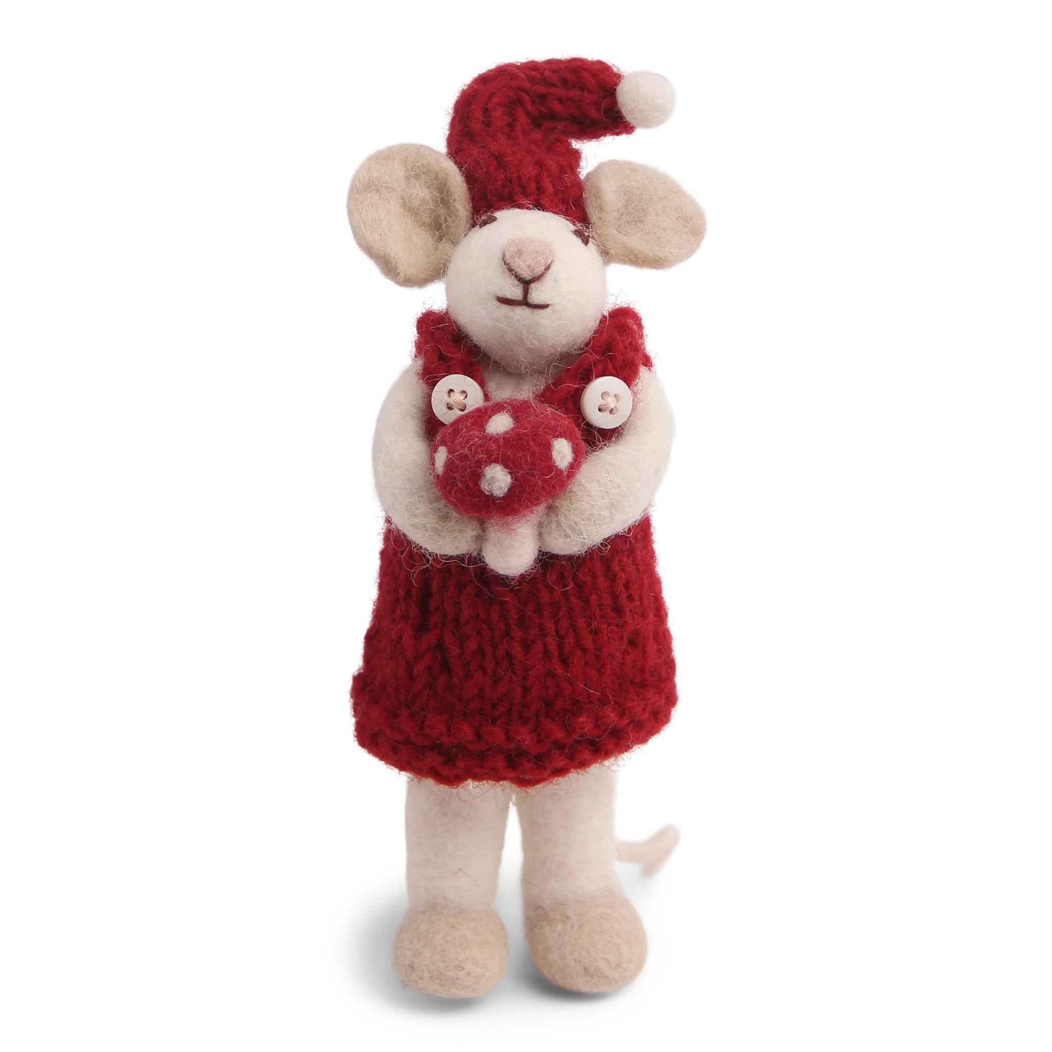 Felt Small White Girly Mouse w/Mushroom Ornament – Mrs. Robinson's Tea Shop