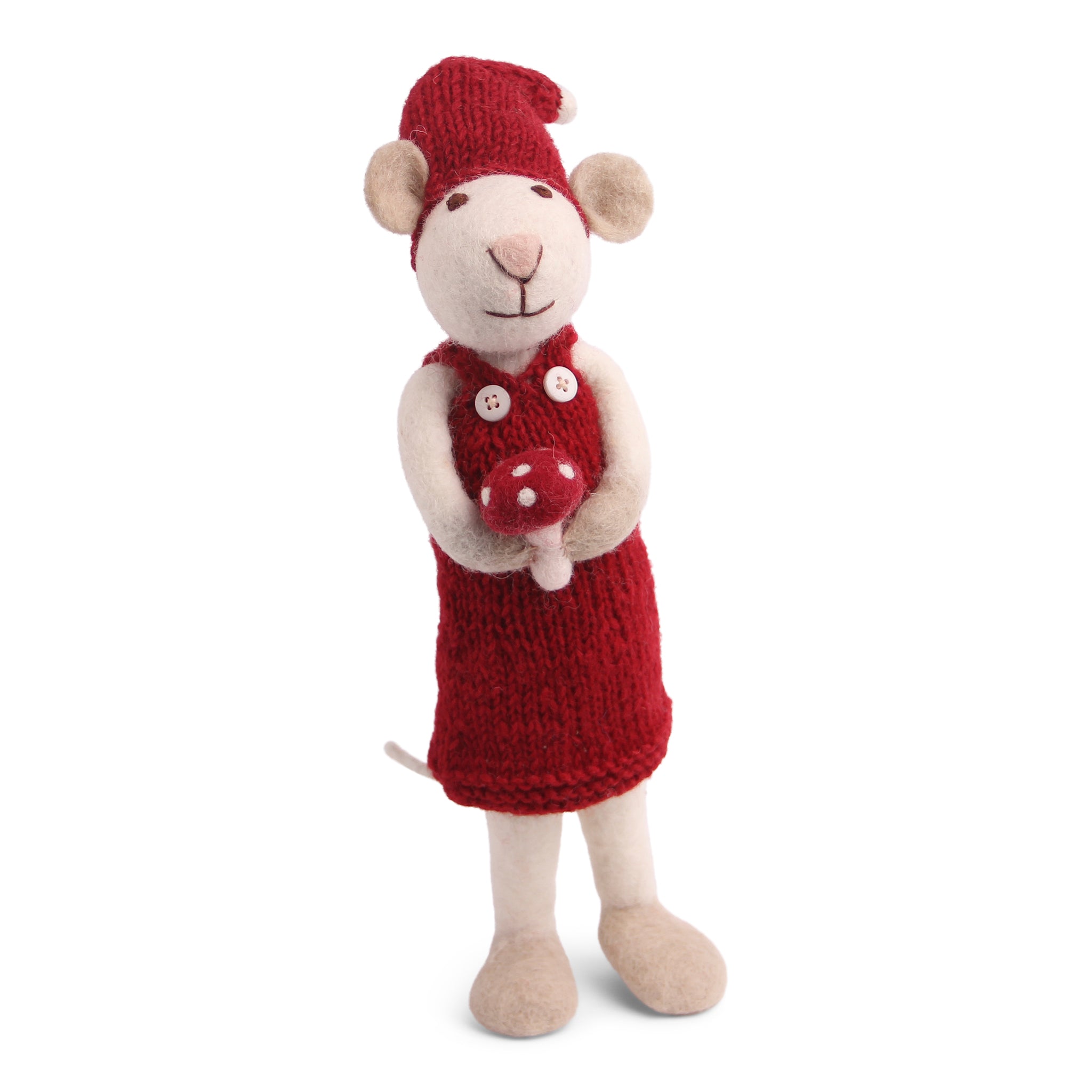 Felt Large White Girly Mouse w/Mushroom – Mrs. Robinson's Tea Shop