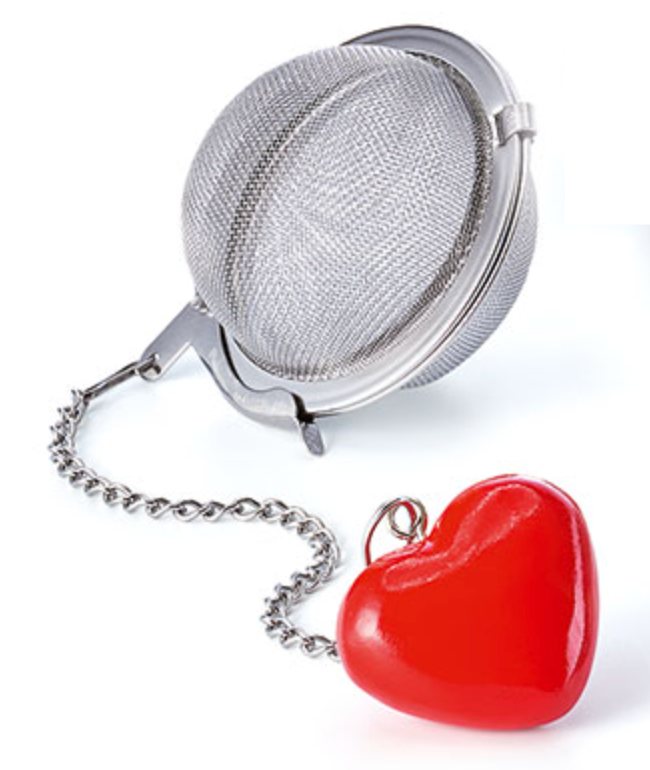 Tea ball, Red Heart – Mrs. Robinson's Tea Shop