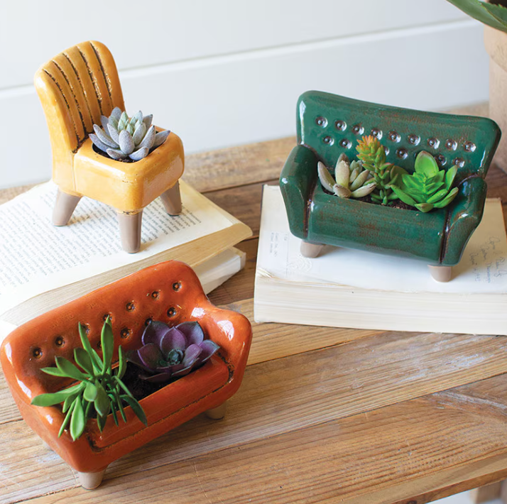 Ceramic Sofa and Chair Planters – Mrs. Robinson's Tea Shop